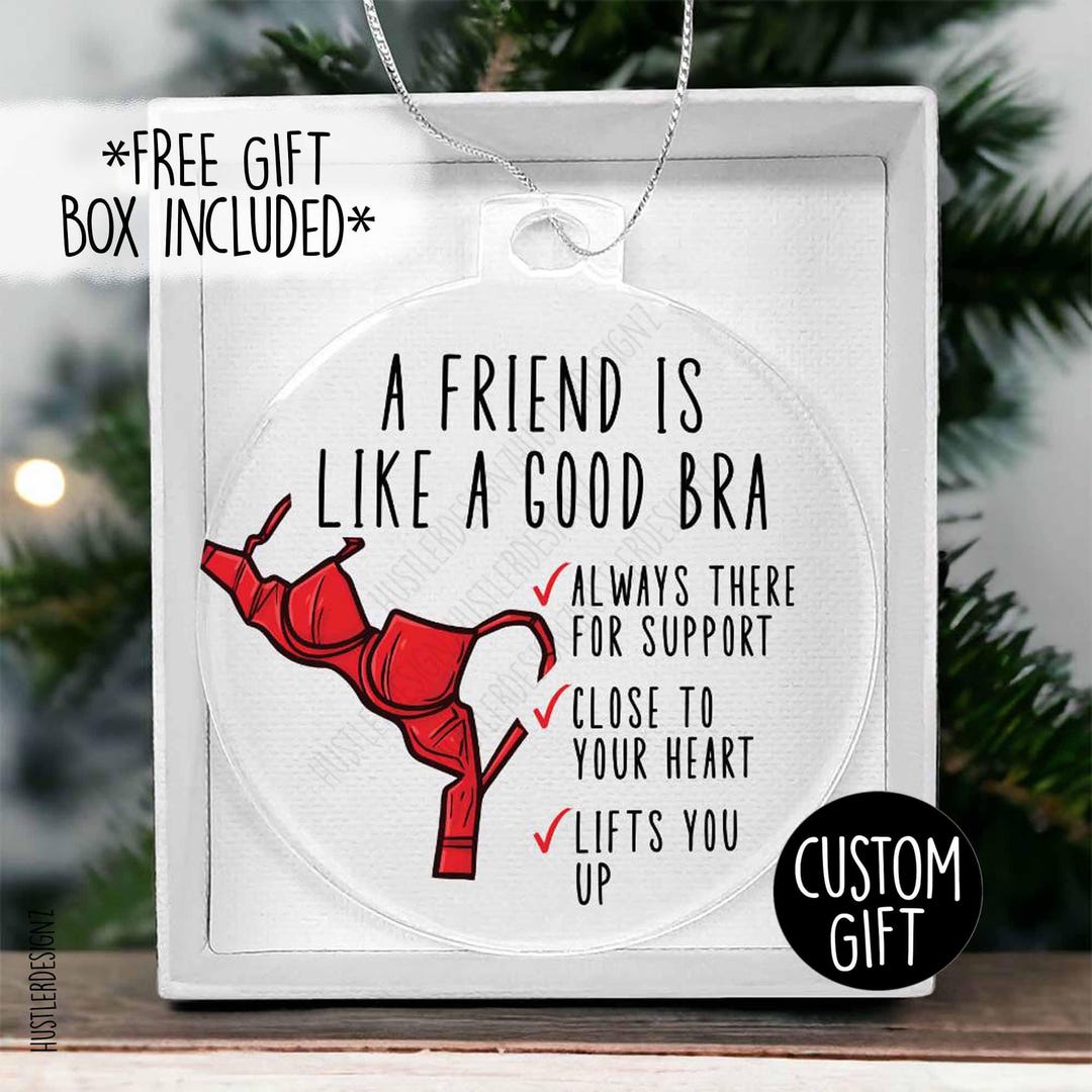 Funny Friendship Christmas Ornament A Friend is Like a Good Bra ...