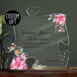 School Board Member Plaque, Puzzle Piece Plaque, Thank You for Being ...