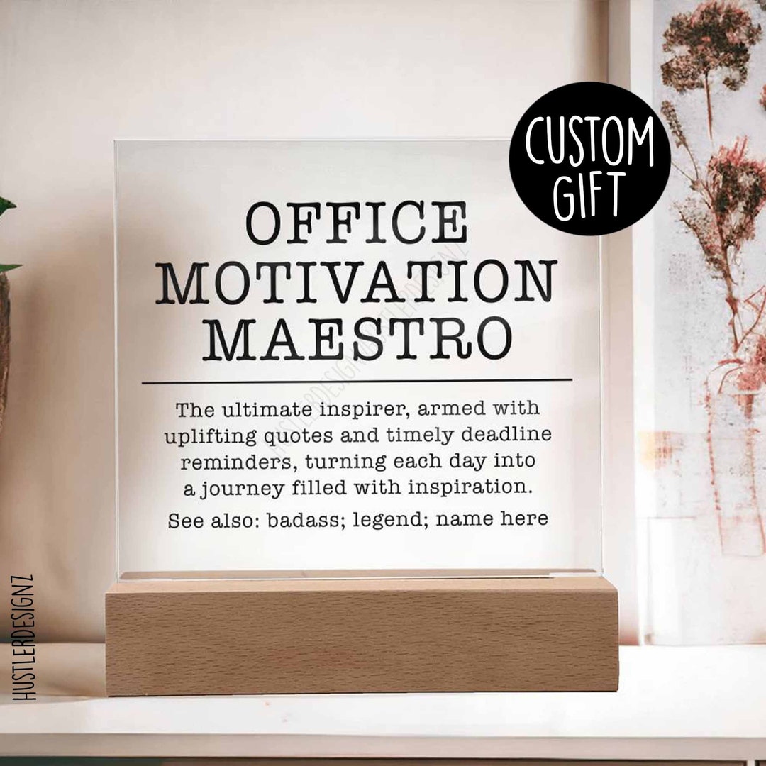 Custom Office Motivation Maestro Plaque - Personalized Desk Decor ...