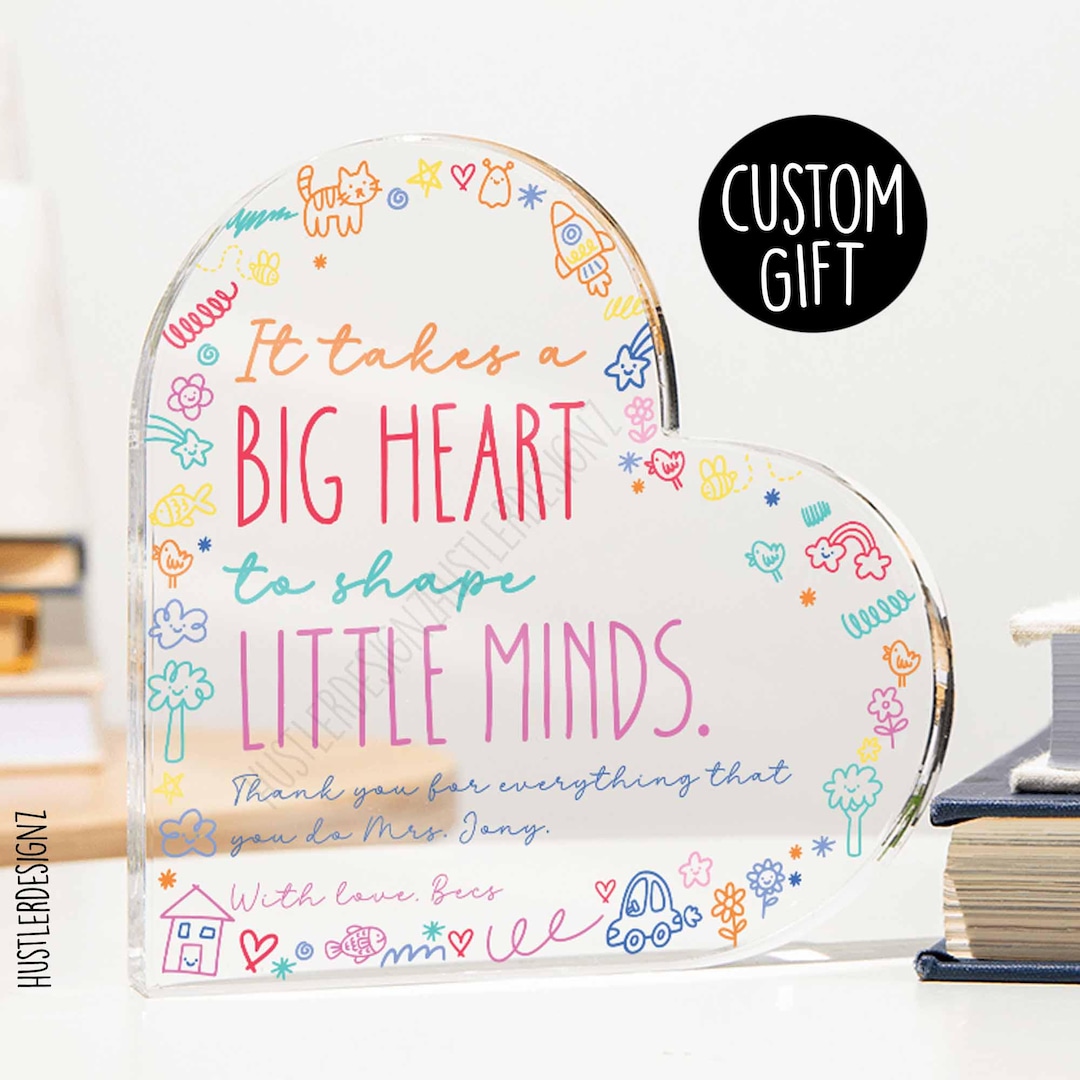 Custom Teacher Appreciation Plaque: Heart Acrylic Gift - Etsy