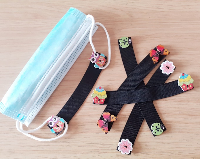 Ear Saver Protectors, Mask Extenders, Elastic Bands With Fancy Buttons ...