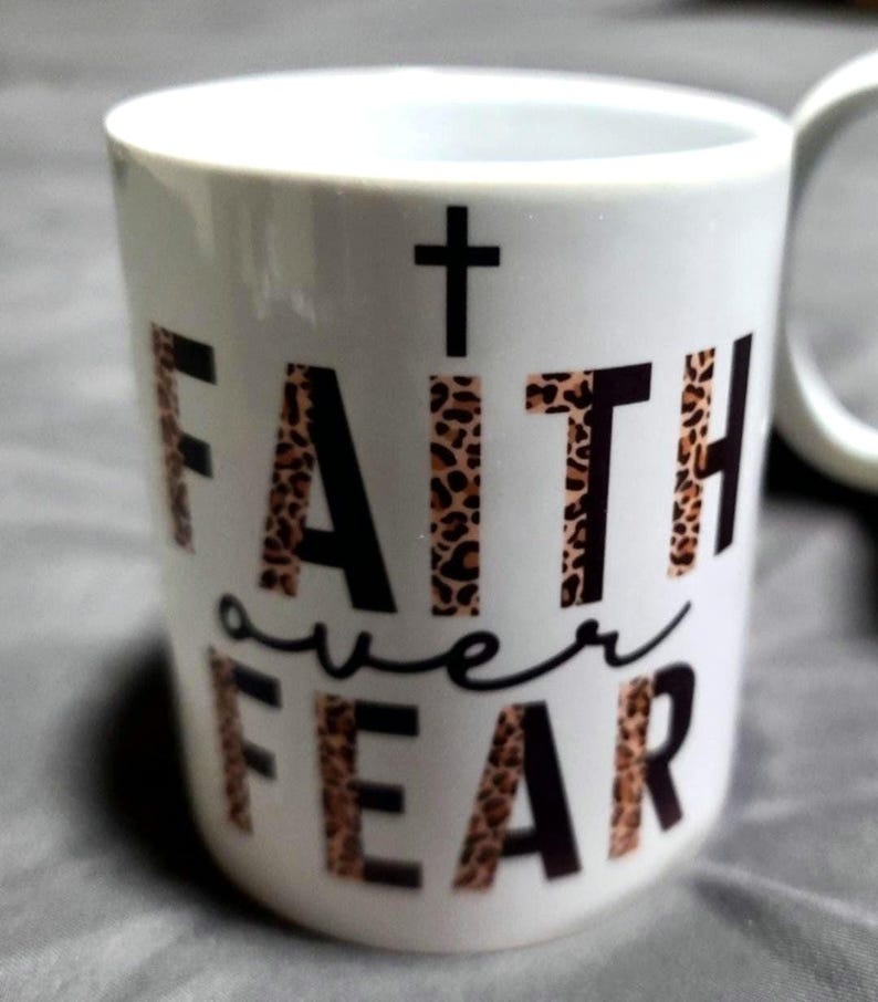 Faith Over Fear Mug Christianity, Religion, Faith Mug, Christian Gifts ...