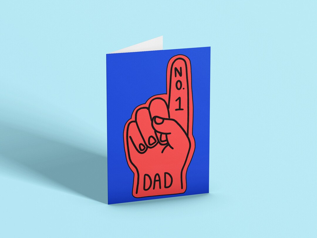 No.1 Dad Father’s Day Card | Foam Hand | Dad Card | Quote Card | Cute ...