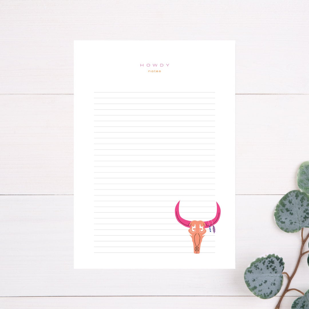 Howdy Notes Sheet Digital Download - PDF - Etsy