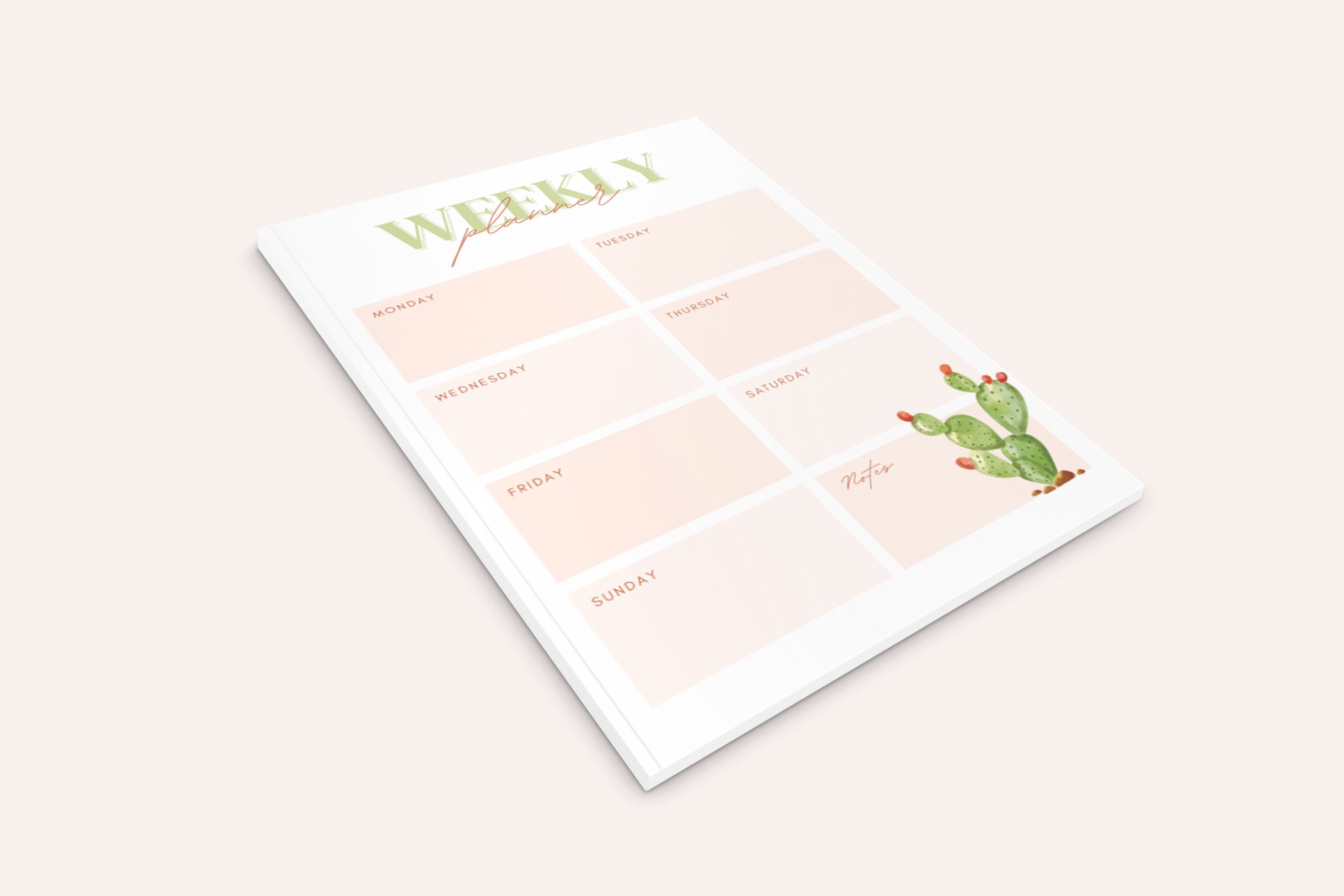 Cactus Weekly Planner Digital Download - PDF - Etsy