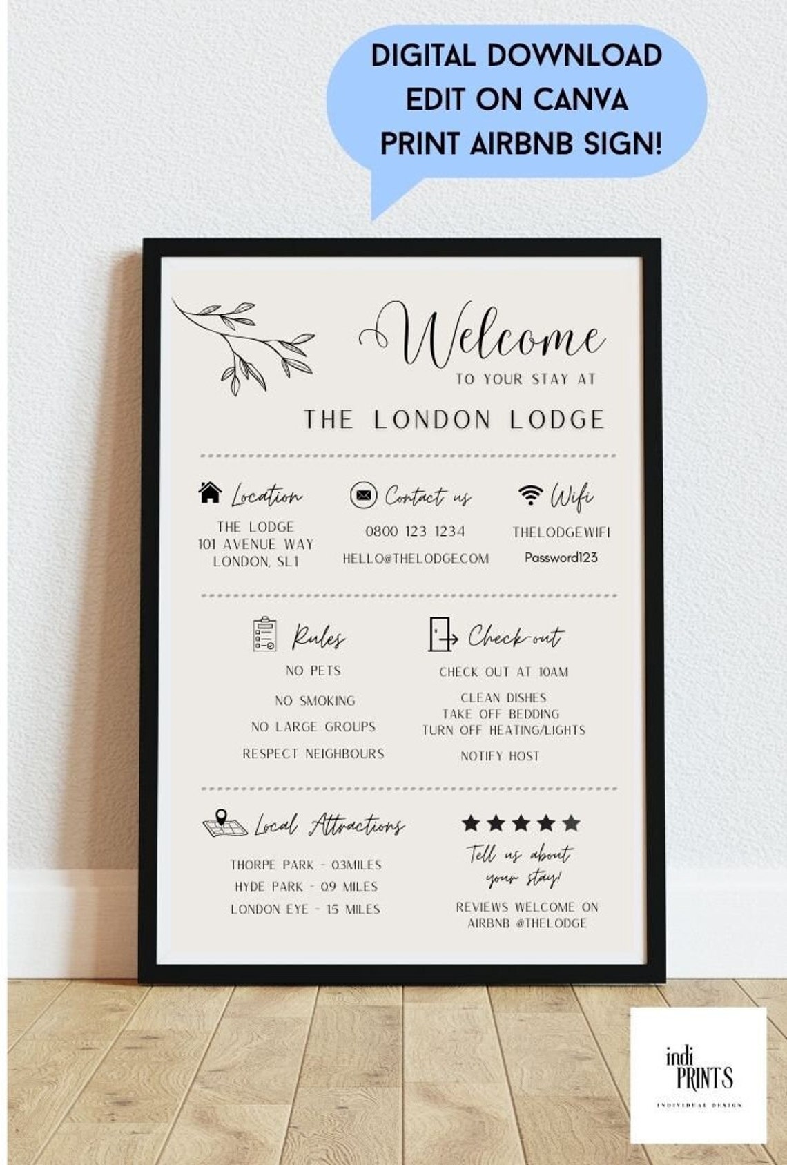 Airbnb Welcome Sign for Hosts | Airbnb Host Sign | Vacation Holiday ...