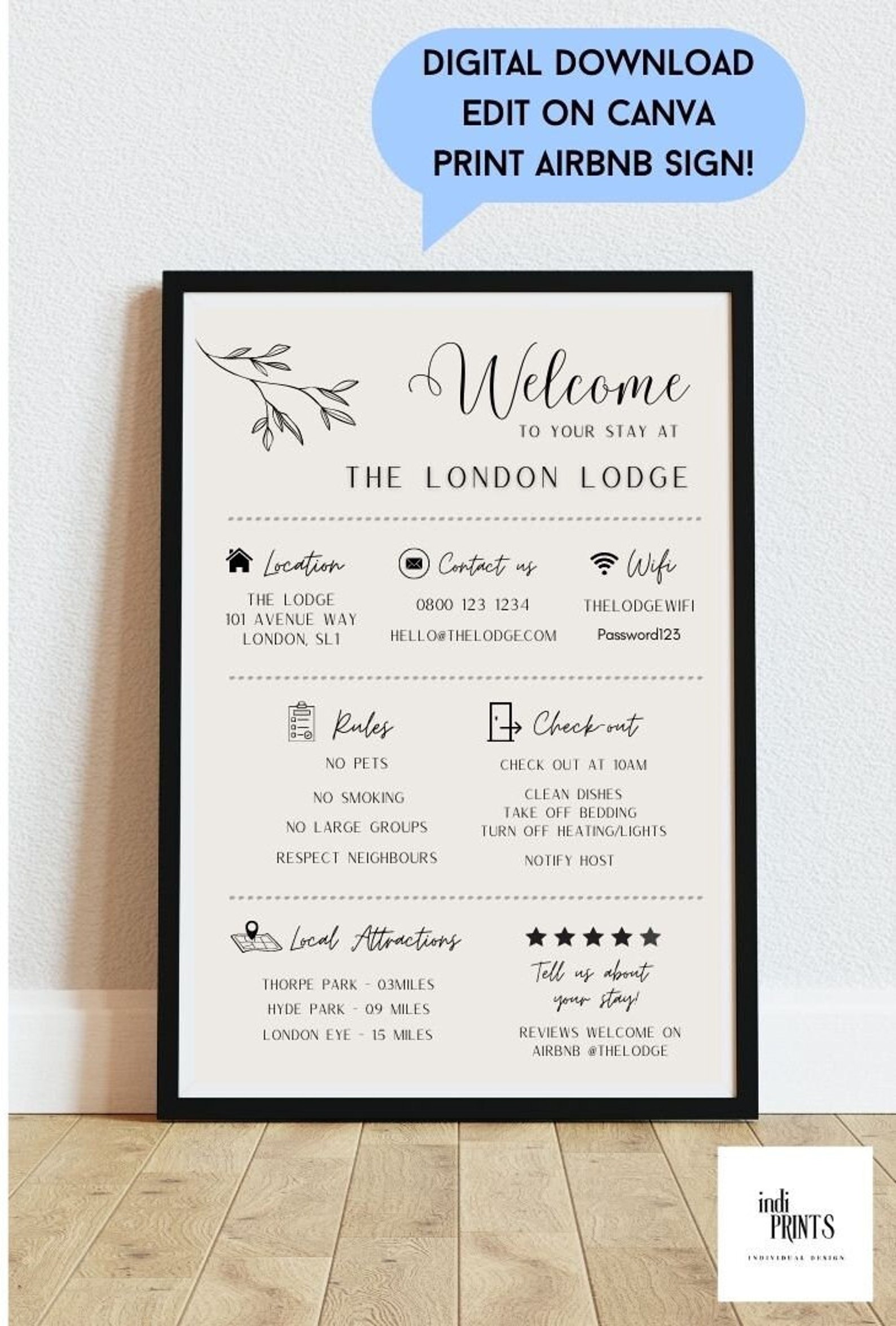 Airbnb Welcome Sign for Hosts | Airbnb Host Sign | Vacation Holiday ...