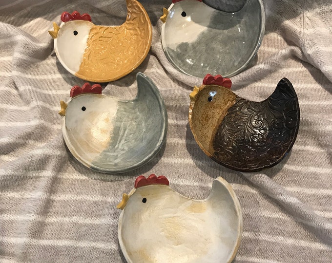 Cute Ceramic Chicken Trinket Dish, Teaspoon Rest - Etsy UK