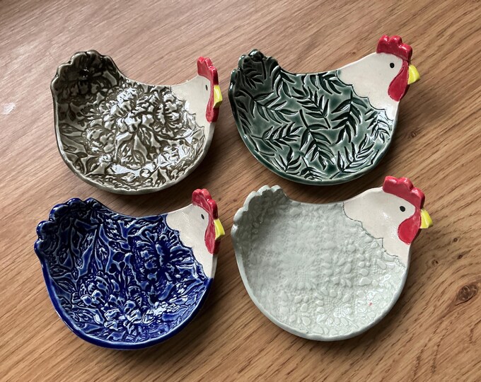 Cute Ceramic Chicken Trinket Dish, Teaspoon Rest - Etsy UK