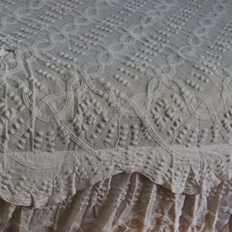 White Chenille Bedspread - Etsy