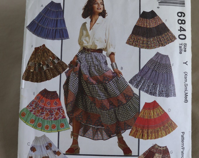 Full, Ruffled Pull-on Skirt Skirt Pattern by Mccalls - Etsy
