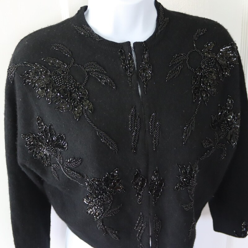 Black Beaded Sweater - Etsy