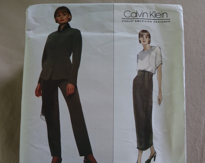 Vogue Calvin Klein Pattern - Long Jacket, Tapered Pants, and Straight ...