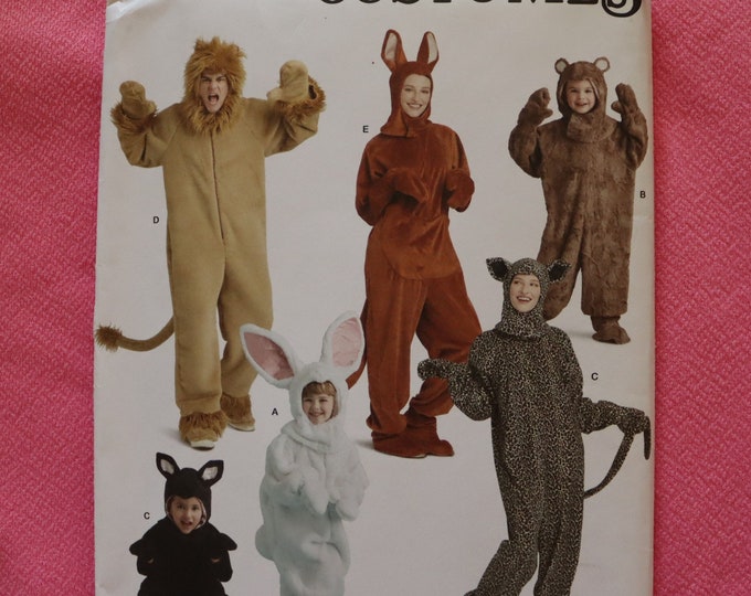 Child and Adult Costume Pattern Lion, Kangaroo, Bear, Leopard, Bunny ...