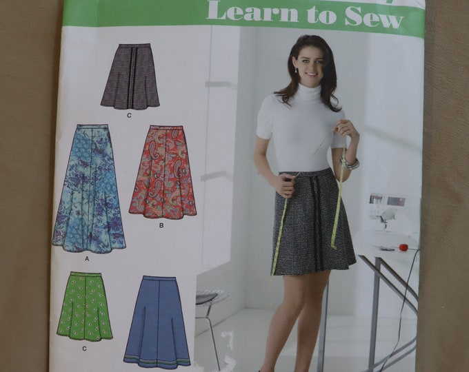 Learn to Sew Easy Skirt With 5 Options by Simplicity 2314 Size 6, 8, 10 ...