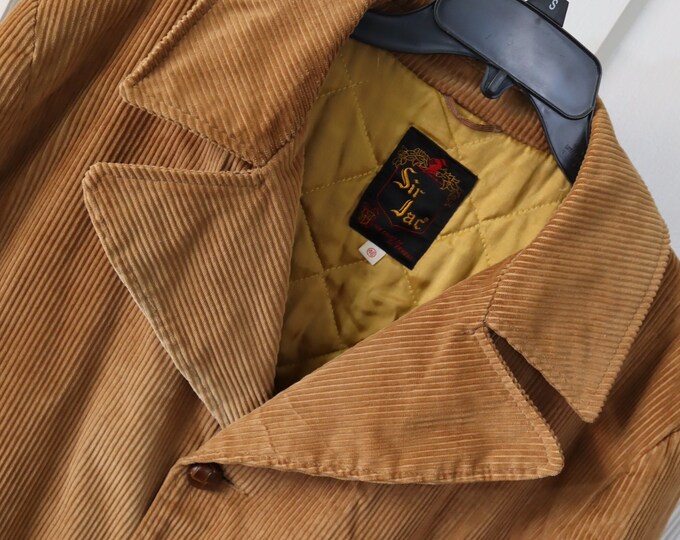 1970s Wide Lapel Brown Corduroy Coat by Sir Jac Size 46 Vintage Brown ...