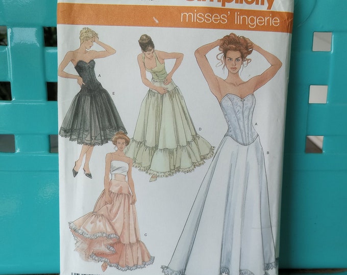 Lingerie Pattern Corset and Slip Pattern Lace up Corset and Petticoat ...