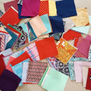 100 Vintage Double Knit Fabric Squares-precut 3 1/2 Inches Print ...