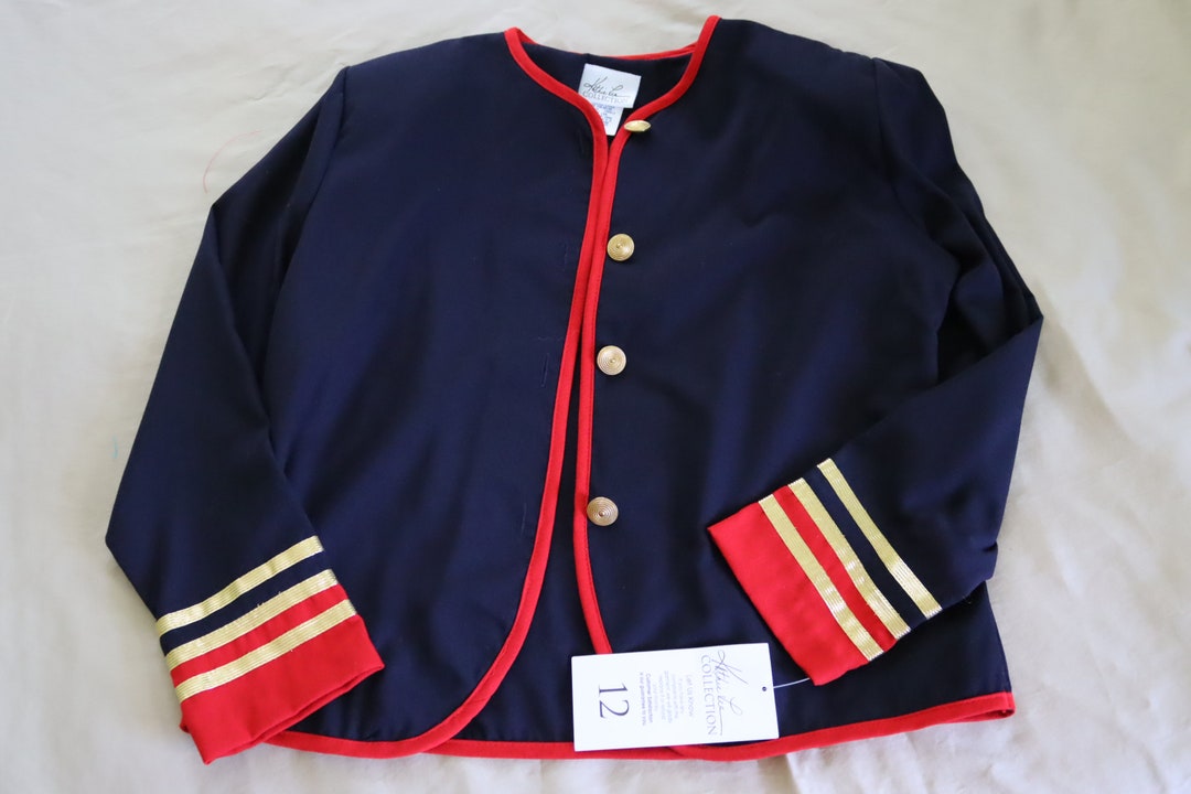 80s/90s Red, Navy, Gold Military-style Jacket - Vintage Navy and Red ...