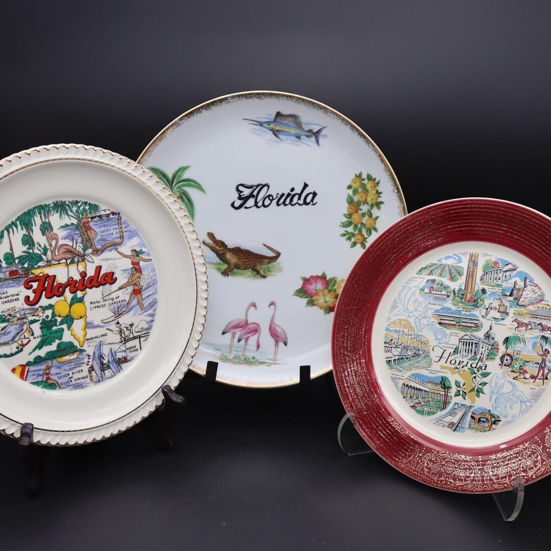 Florida Souvenir Plates - Florida Collector Plates With Flamingos and ...