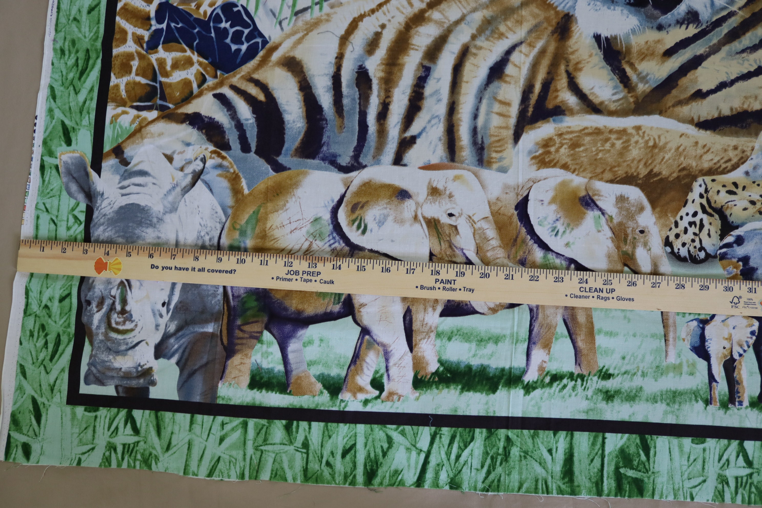 Jungle Animal Fabric Panel With Tiger Leopard Giraffe - Etsy