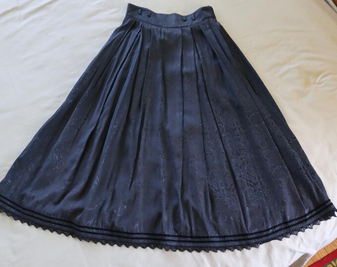 Black Paisley Skirt With Lace - Victorian Goth Black Full Skirt ...