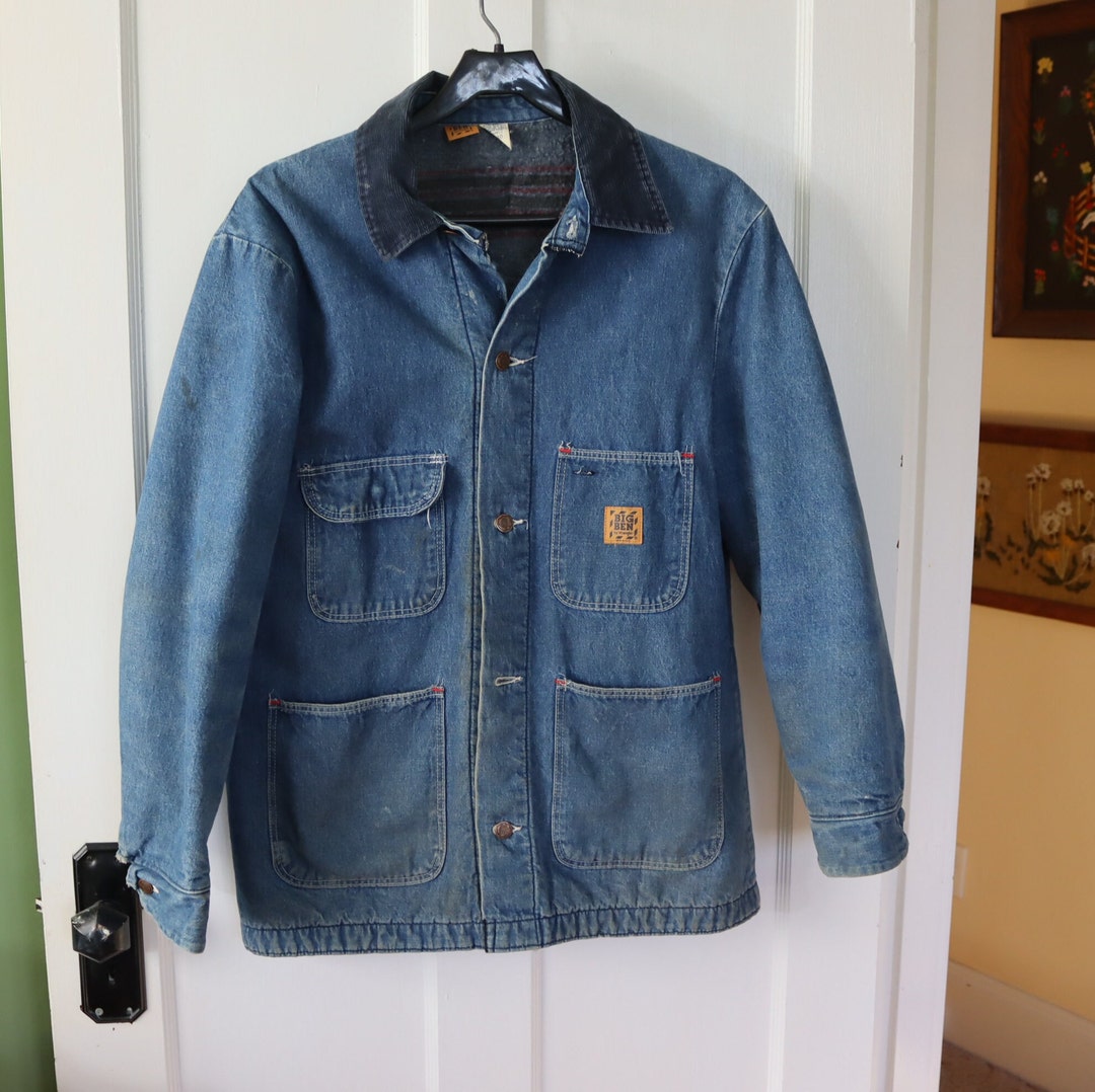 Vintage Big Ben Wrangler Denim Jacket Authentically Distressed by Real Kentucky Farmer Big Ben ...