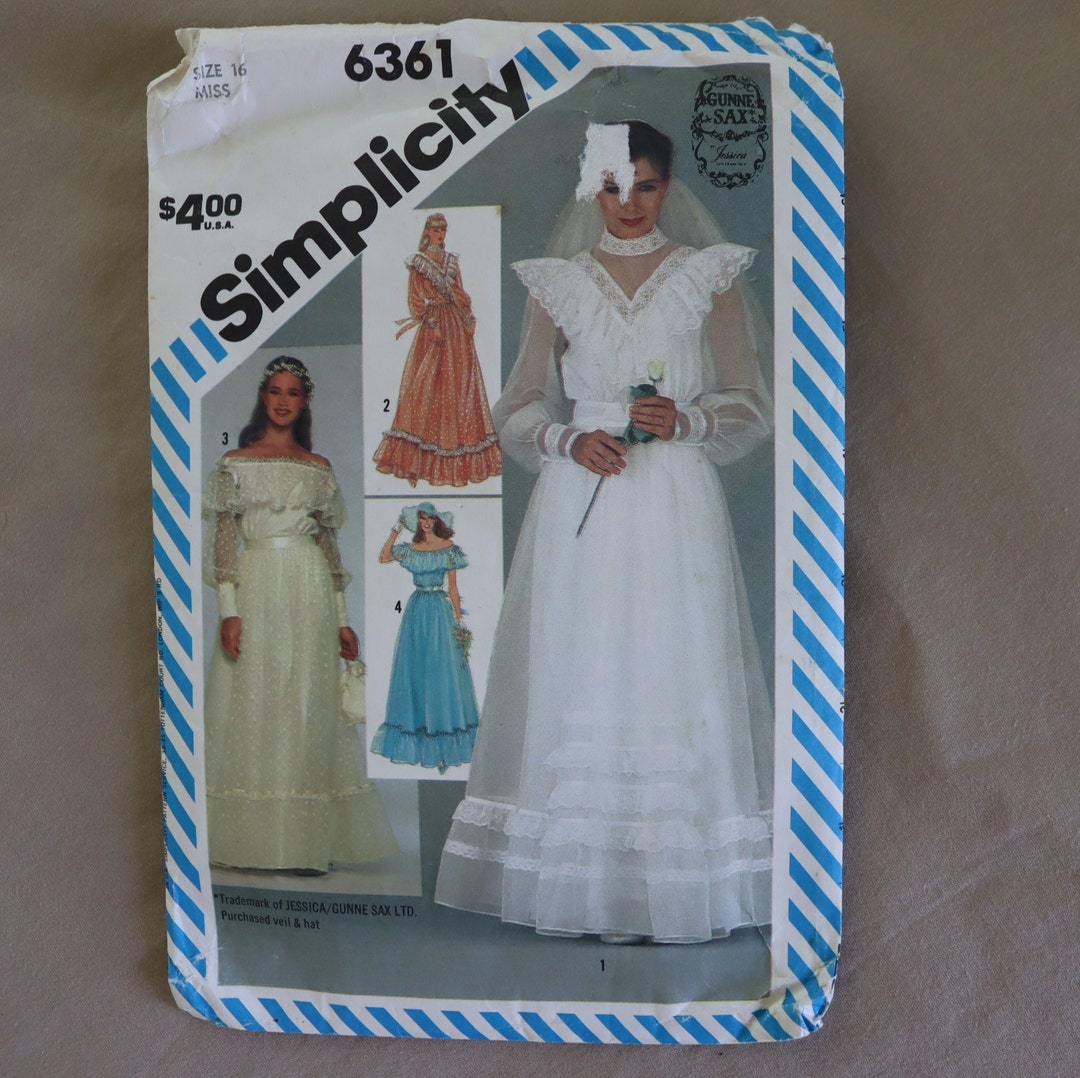 Gunne Sax Dress Pattern - Gunne Sax Wedding Dress or Prom Dress Pattern ...