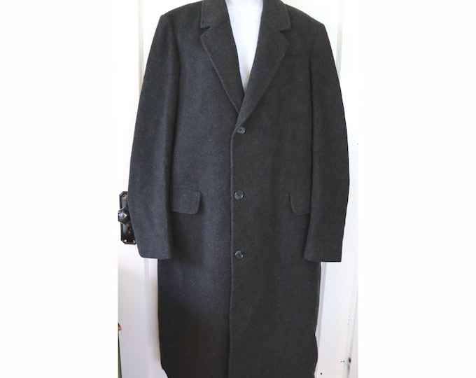 Vintage Men's Long Dark Gray Wool Coat by London Fog - Men's London Fog ...