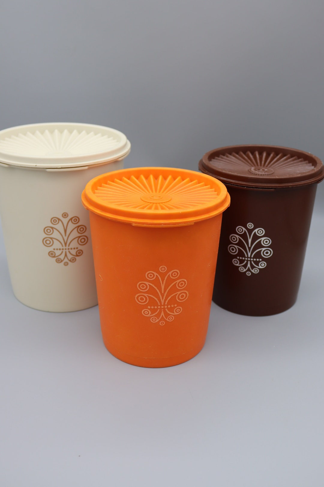 Tupperware Starburst Small Canisters - Orange Starburst Canister 811-4 ...