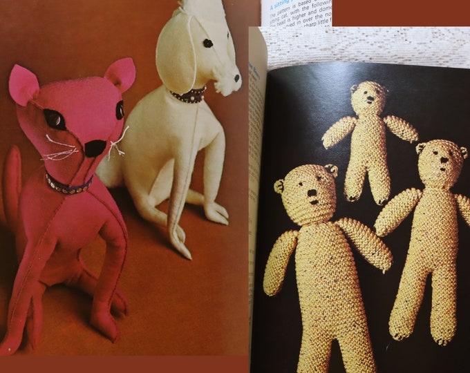 70s Stuffed Toy Pattern Book - Vintage 1972 Big Book of Soft Toys ...