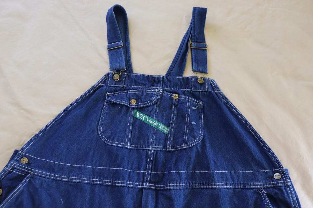 Key Dark Denim Bib Overalls / Dungarees-- 4XL Denim Overalls 58 Waist ...