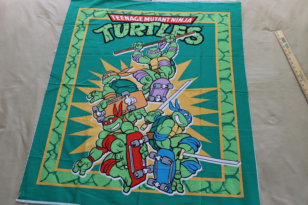 Teenage Mutant Ninja Turtle Fabric Panel - Cartoon Ninja Turtles on ...
