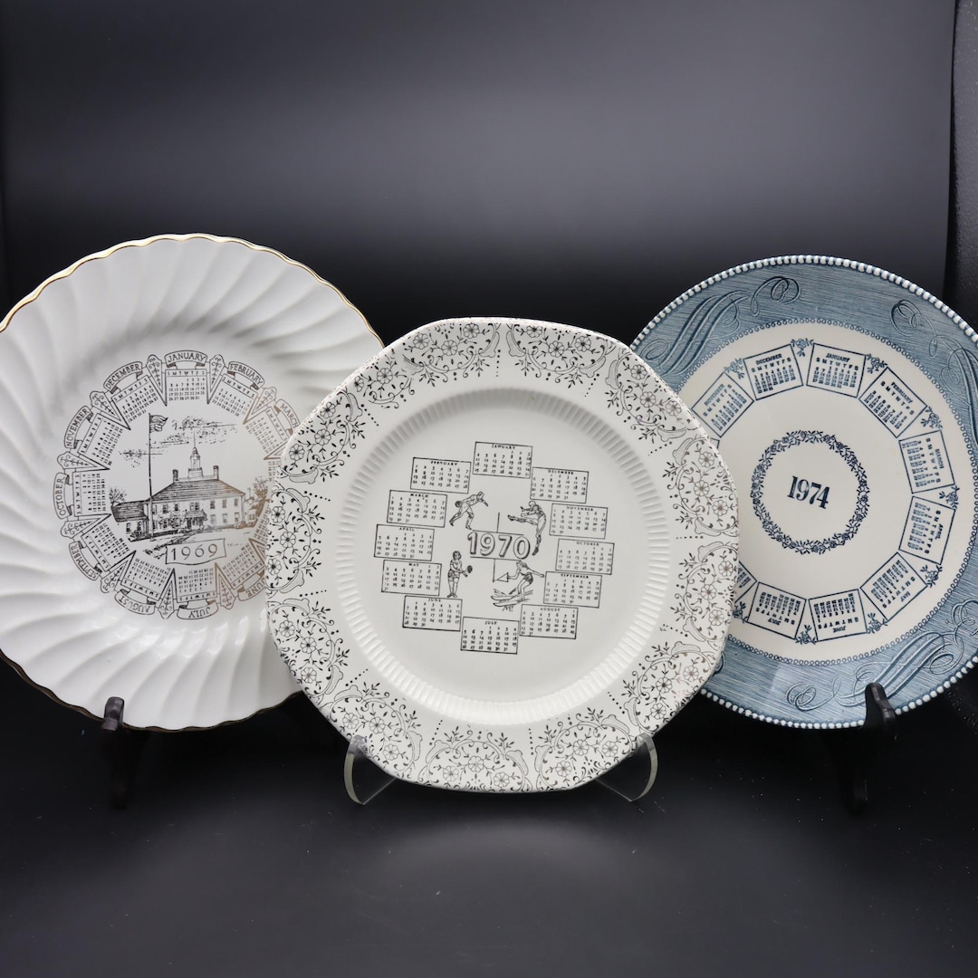 1969, 1970, 1974 Calendar Plates - 1969 Calendar Collector Plate - 1970 ...