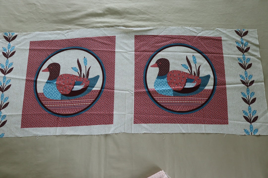 Patchwork Calico Mallard Duck Pillow Panel in Pinks, Browns, Blues by ...