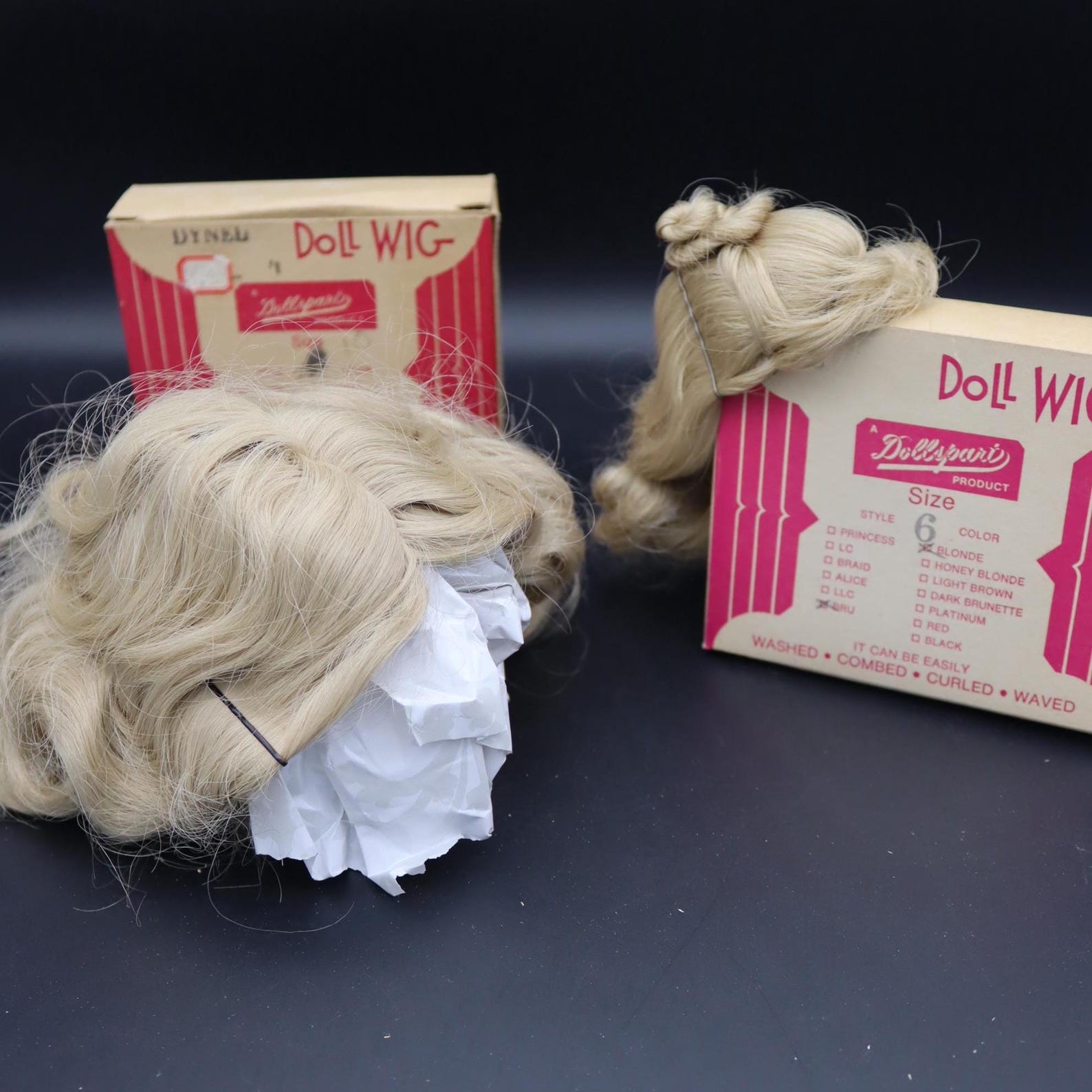 Vintage China Doll Wigs - Dollspart Wigs - Blond Porcelain Doll Wig ...