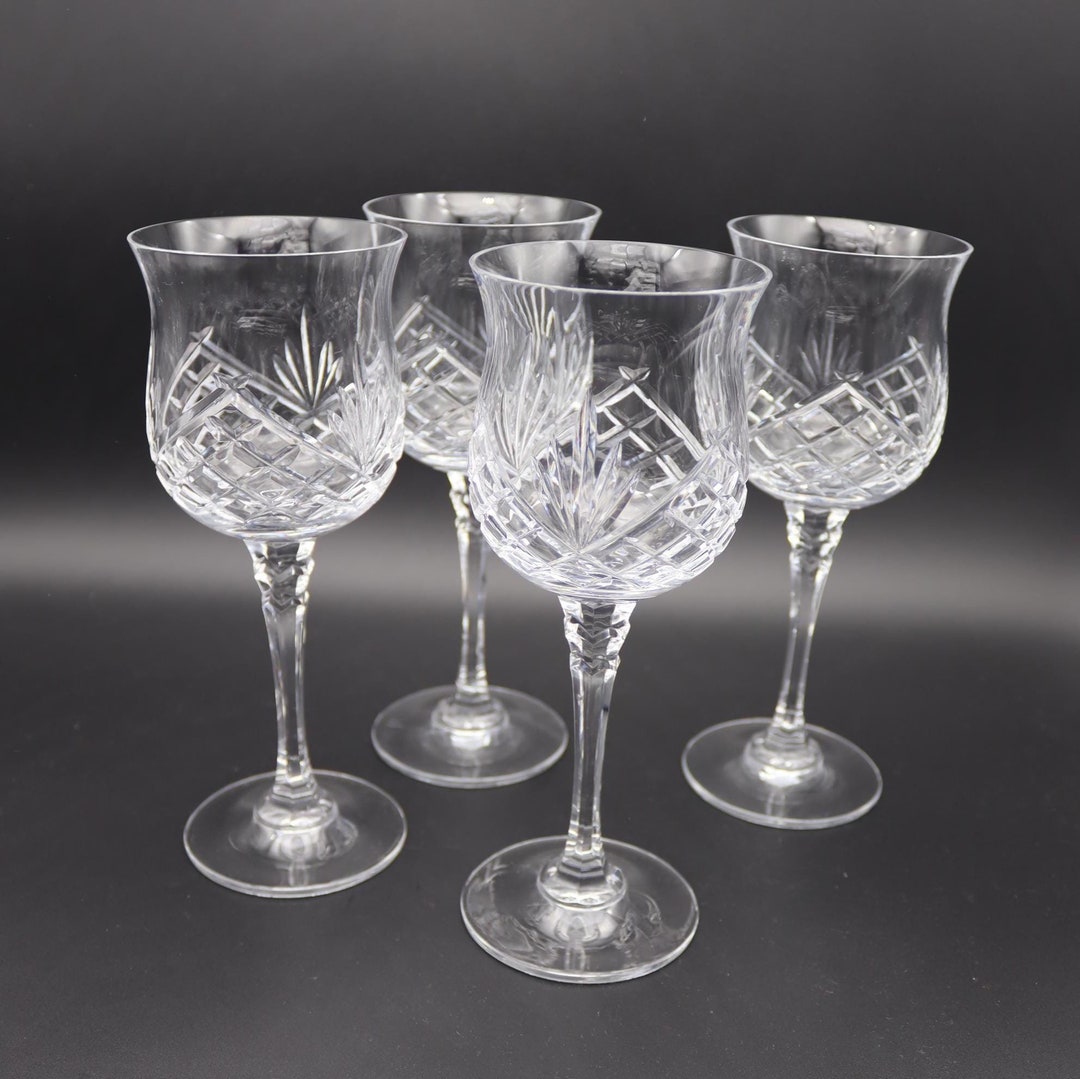 4 Lead Crystal Wine Glasses-towle Full Lead Crystal Leland 8.5 Inch ...