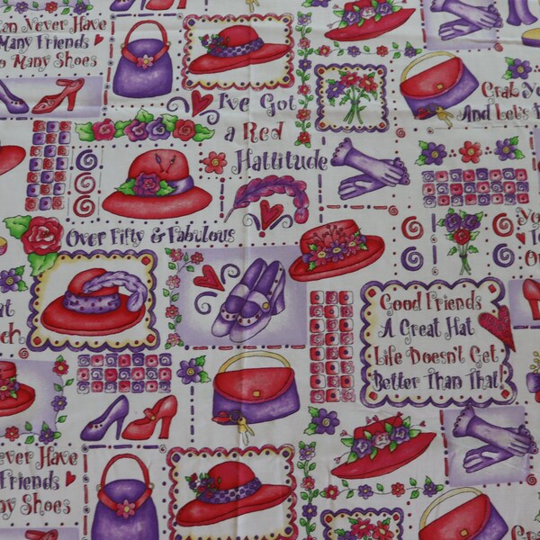 Red Hat Society Fabric - Etsy