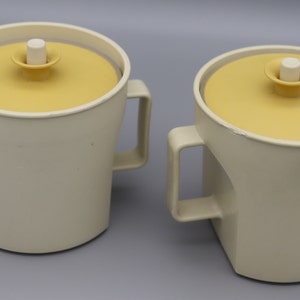 Tupperware Sugar and Creamer Set in Gold and Cream With Button Top - Etsy