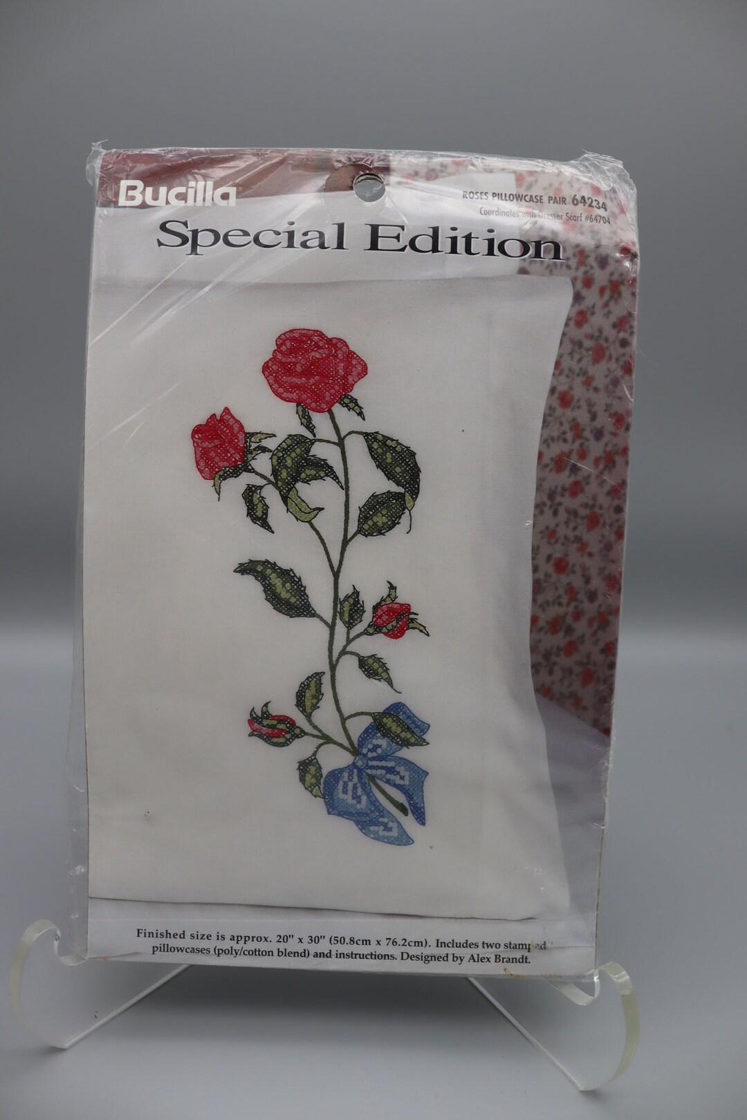 Roses Stamped Cross Stitch Embroidery Pillowcases - Two Embroidered ...