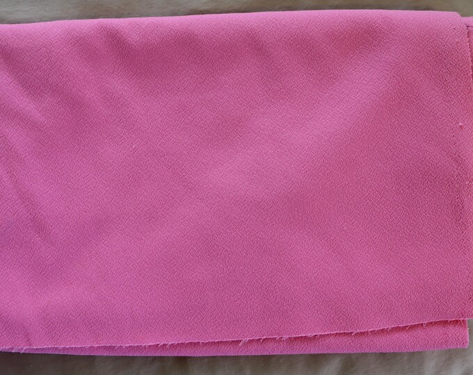 1970s Pink Textured Double Knit Fabric - Vintage Bright Pink Polyester ...