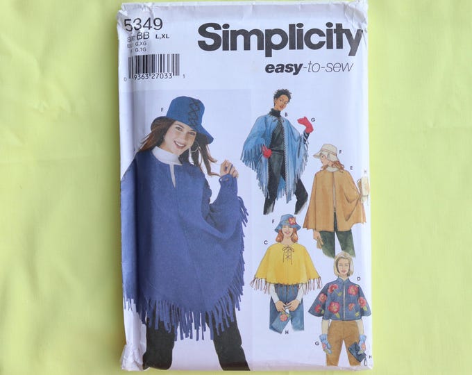 Easy Cape, Poncho, Shawl, Winter Wrap Pattern by Simplicity 5349 - Easy ...
