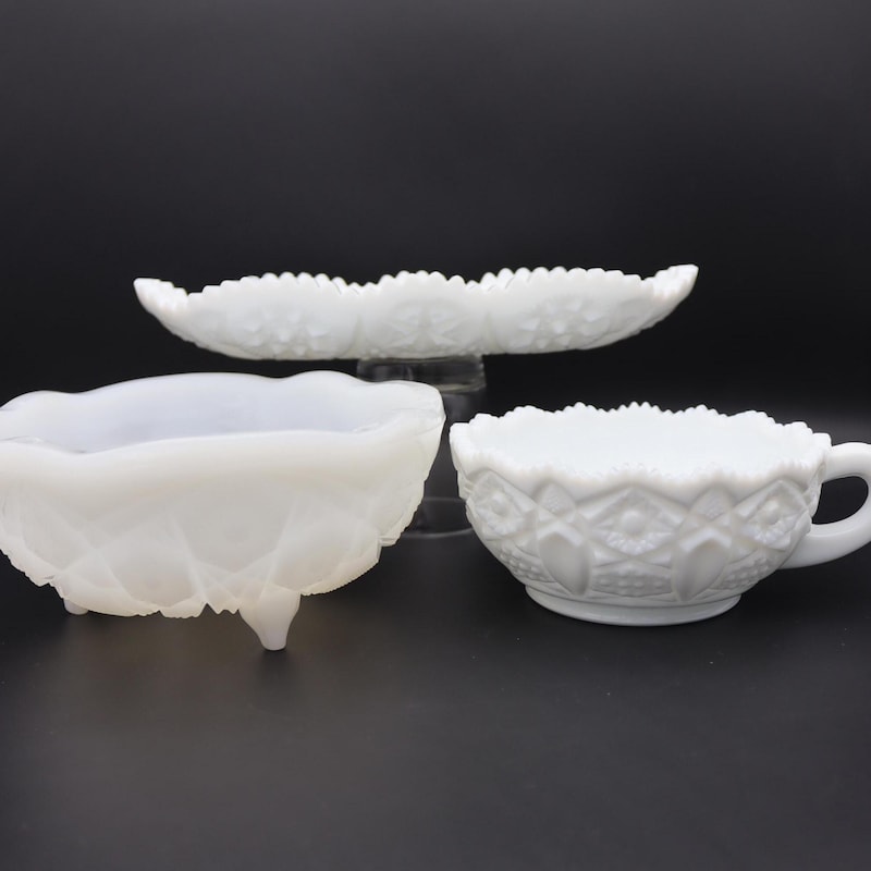 Scallop Edge Milk Glass - Etsy