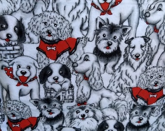 Dog Flannel Fabric | Etsy