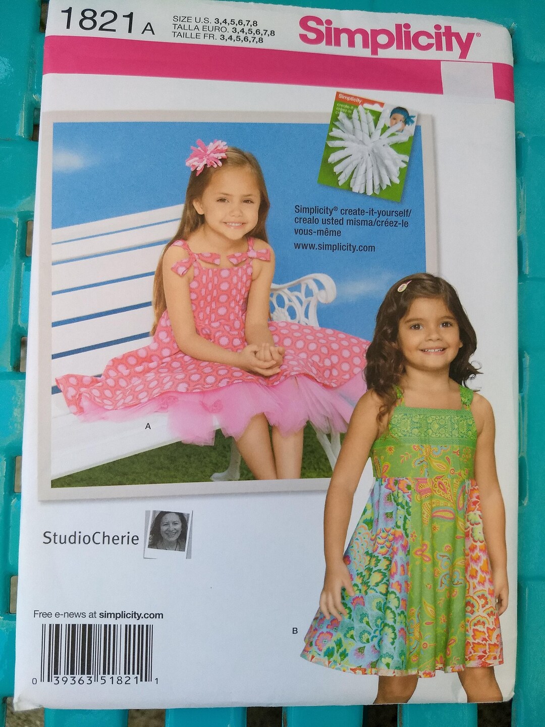 Girl's Summer Sundress Dress Pattern -simplicity 1821 Size 3 4 5 6 7 8 ...