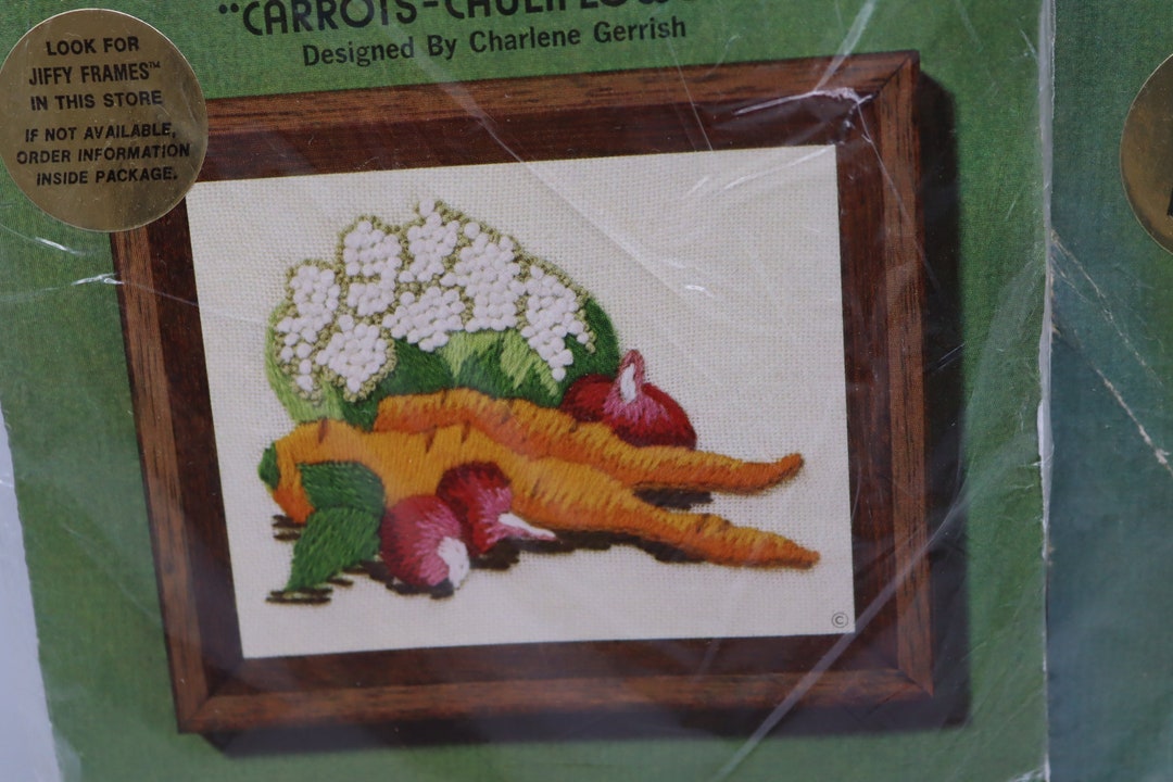 Easy Fast Crewel Embroidery Kit for Beginners Carrots Cauliflower 347 ...