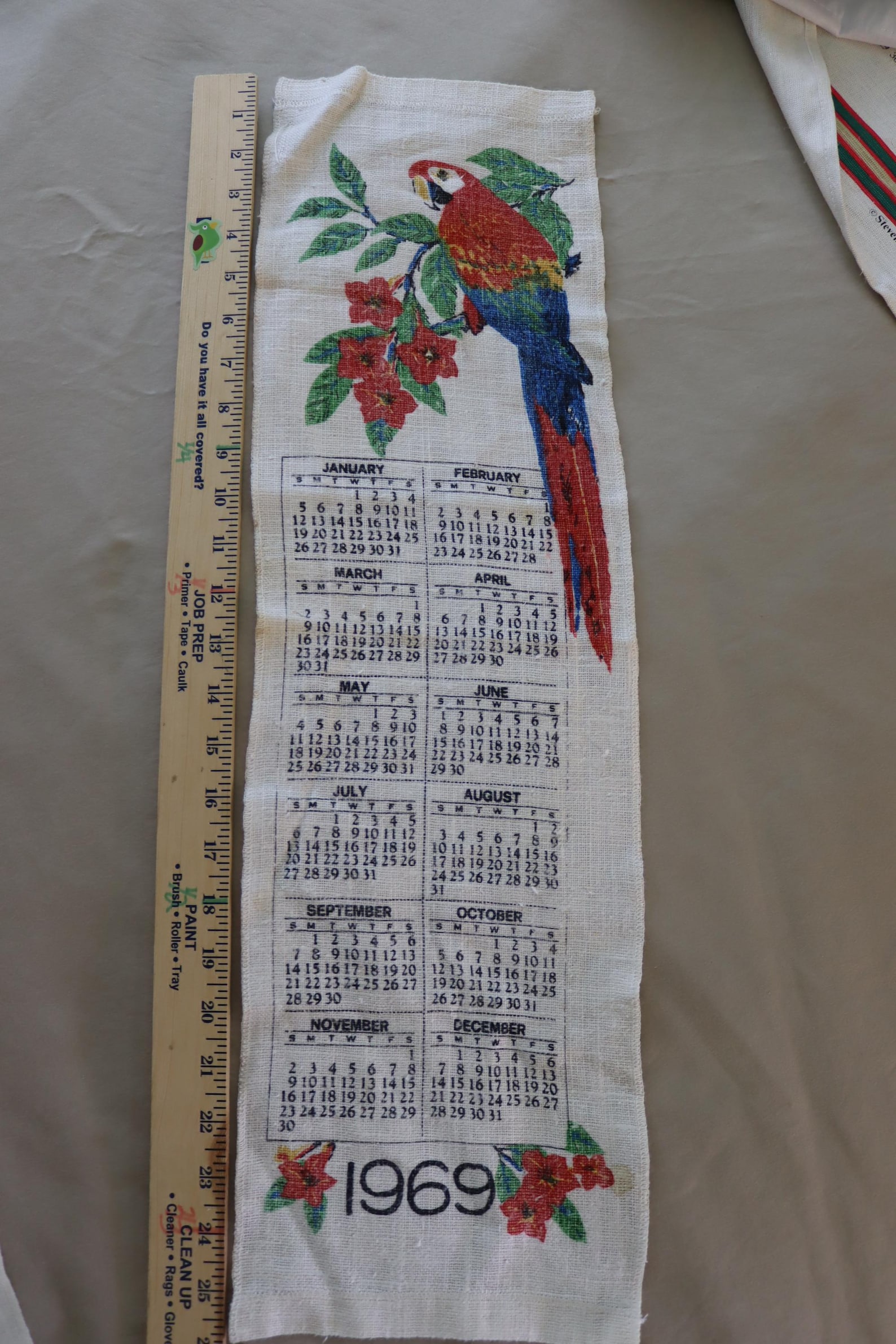 Vintage Calendar Towel / Calendar Tea Towels - 1969, 1990 Calendar ...