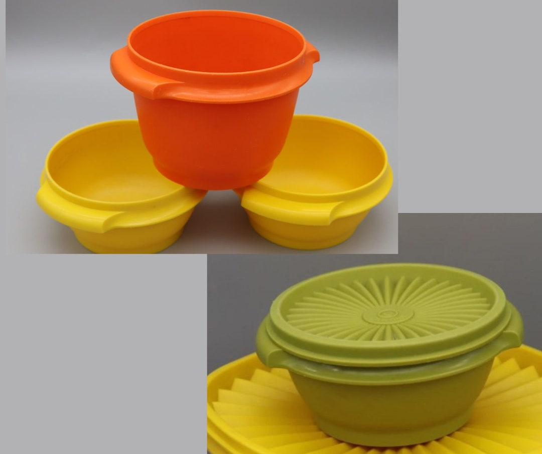 4 Tupperware Starburst Small Bowls-avocado Green Tupperware Small Bowl ...