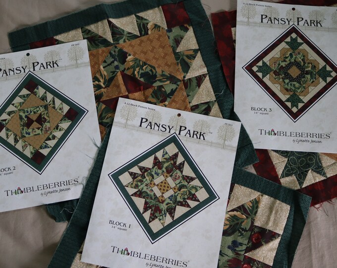 Pansy Park Completed Quilt Blocks & Patterns by Thimbleberries Block 1 ...