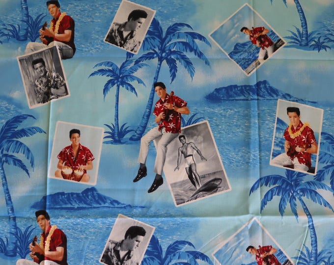 Elvis Presley Blue Hawaii Fabric - Tropical Hawaiian Fabric With Elvis ...
